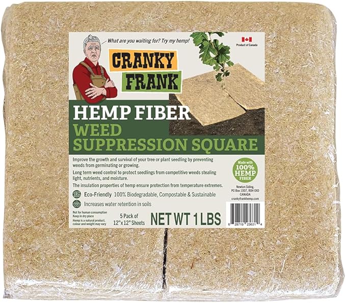 Amazon.com : Cranky Frank Hemp Fiber Weed Suppression Mat, Pack of 5 ...