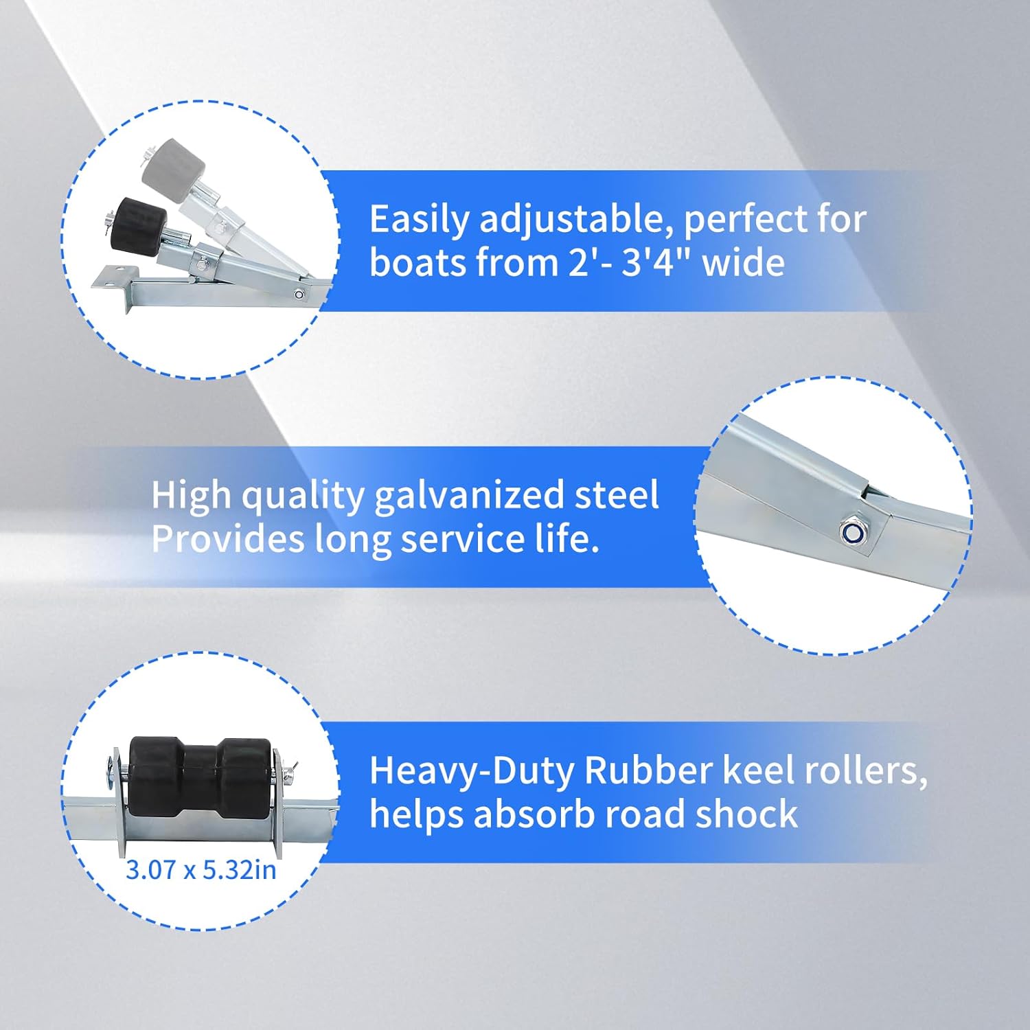 Nanberone Boat Trailer Rollers, 2204 lbs Capacity Boat Trailer Parts ...