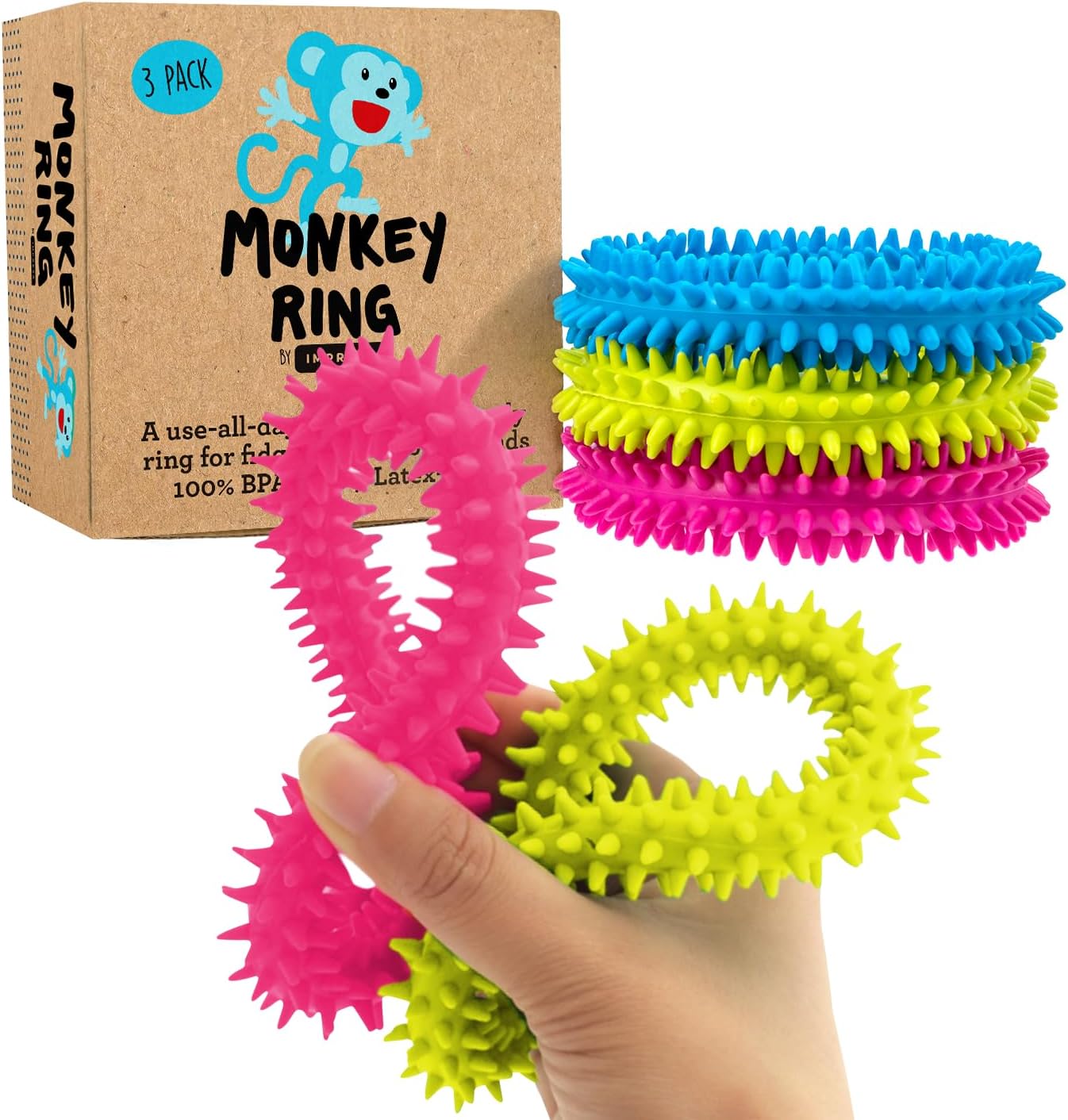 Amazon.com : FRIMOONY Spiky Sensory Rings for Fingers Massage, Stress ...