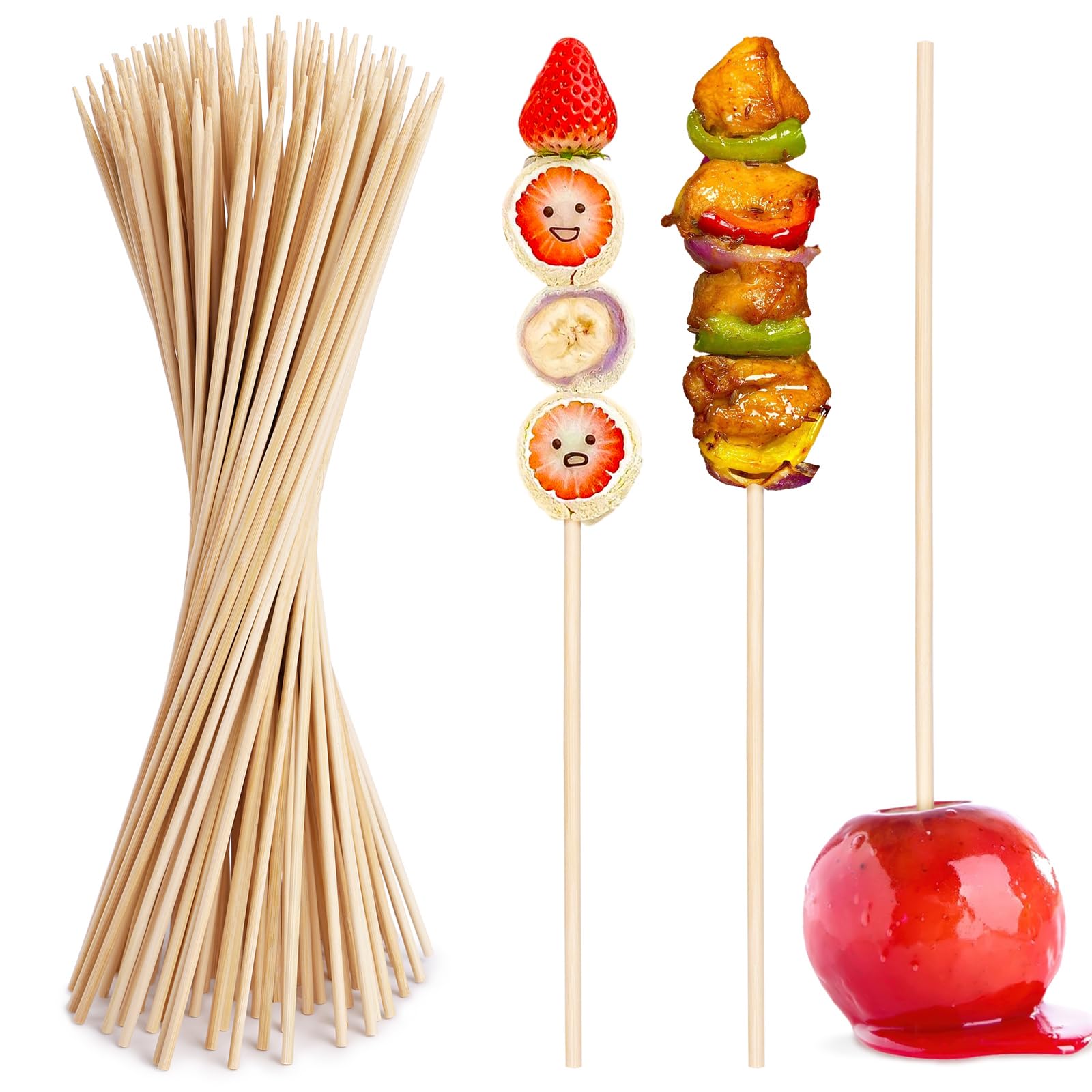 Snapklik.com : 100PCS Candy Apple Sticks, 13.8" Bamboo Sticks Bamboo ...