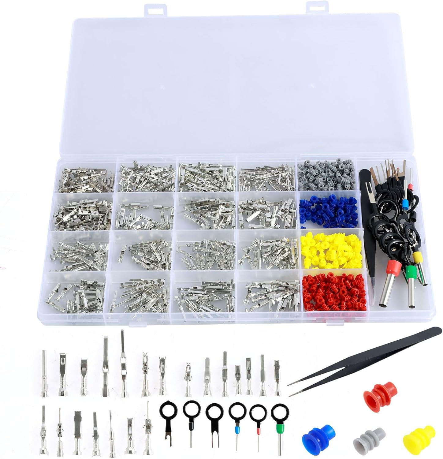 720Pcs Pin Connector Kit - 21 Types Car Electrical Wire Terminal Pins ...