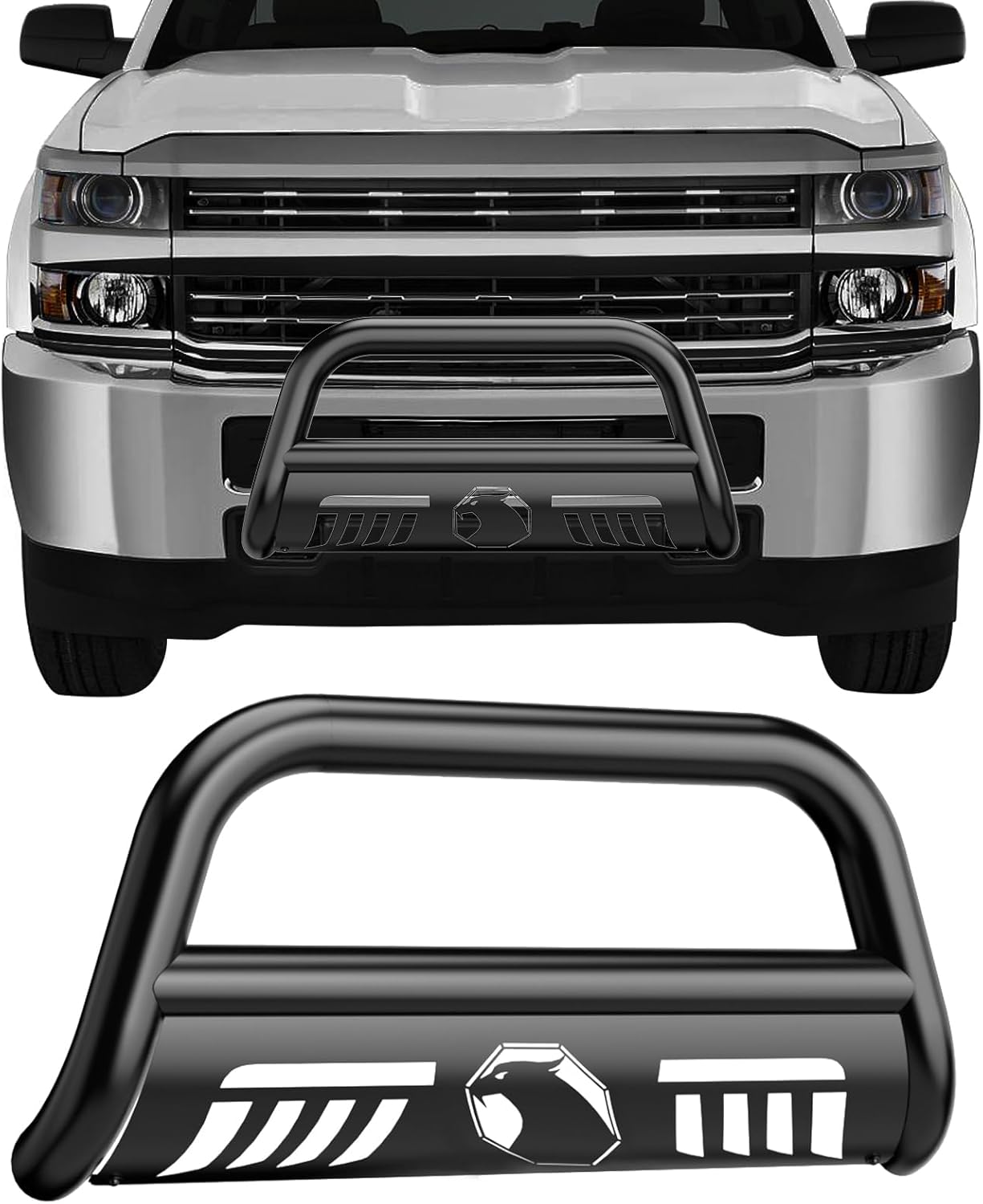 Amazon.com: Bull Bar for Trucks 3" Front Bumper Guard Grille Brush Push ...