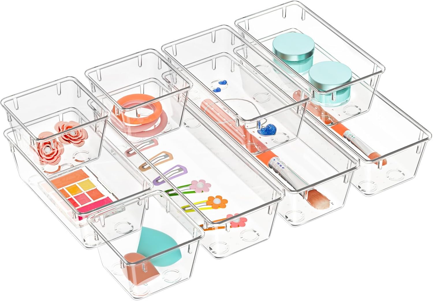 Amazon.com: WOWBOX 9 Pack Clear Drawer Organizer Set, Acrylic Drawer ...