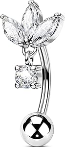 Amazon.com: OUFER Rook Eyebrow Piercing Jewelry Surgical Steel, Clear ...