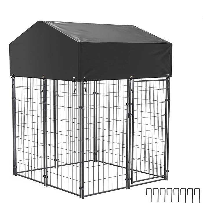 Buy Large Outdoor Dog Kennel Crate: Heavy Duty Pet House Cages, Wire ...