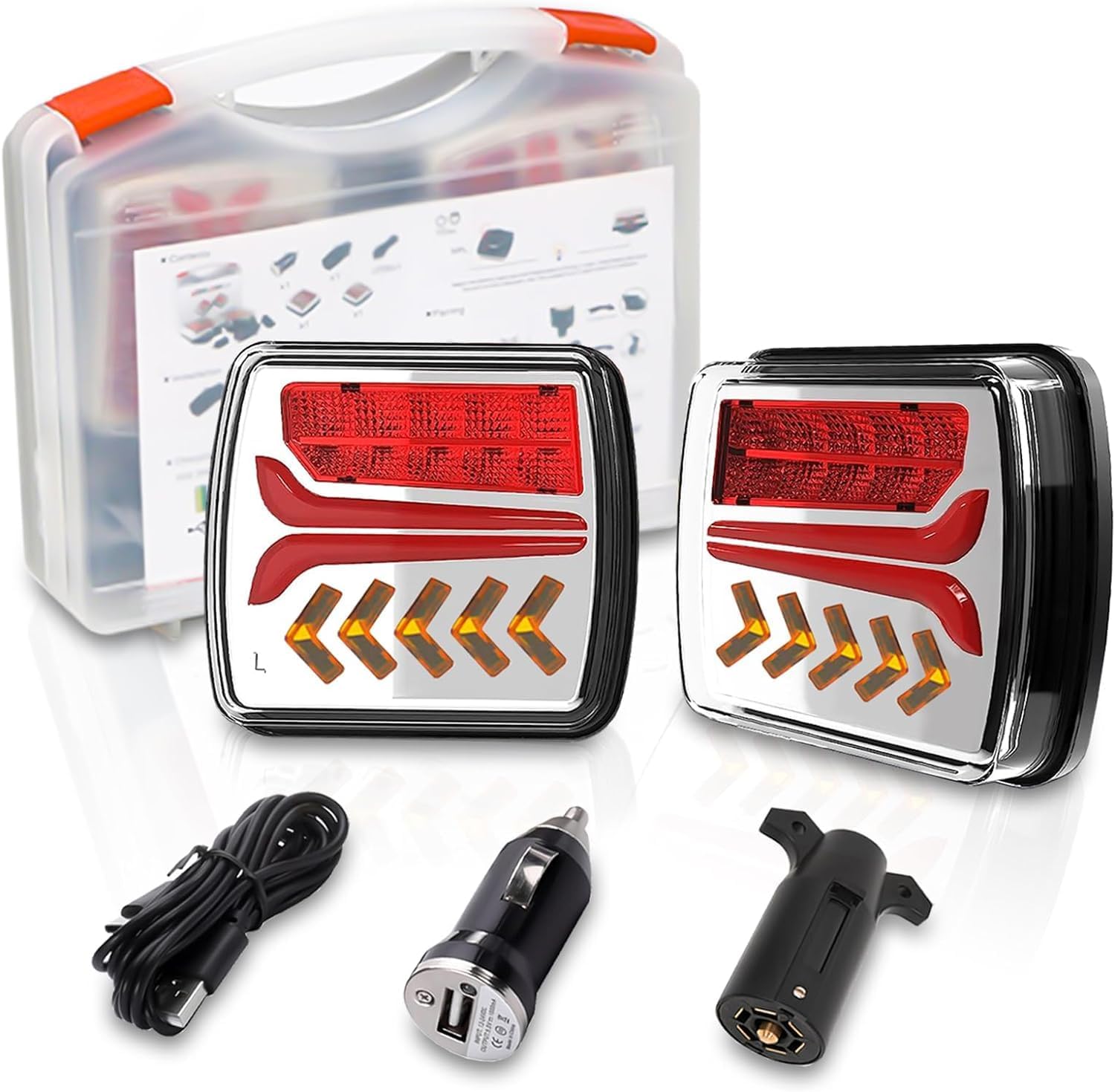 Amazon.com: Ellunyo Magnetic Wireless Trailer Lights Kit, Rechargeable ...