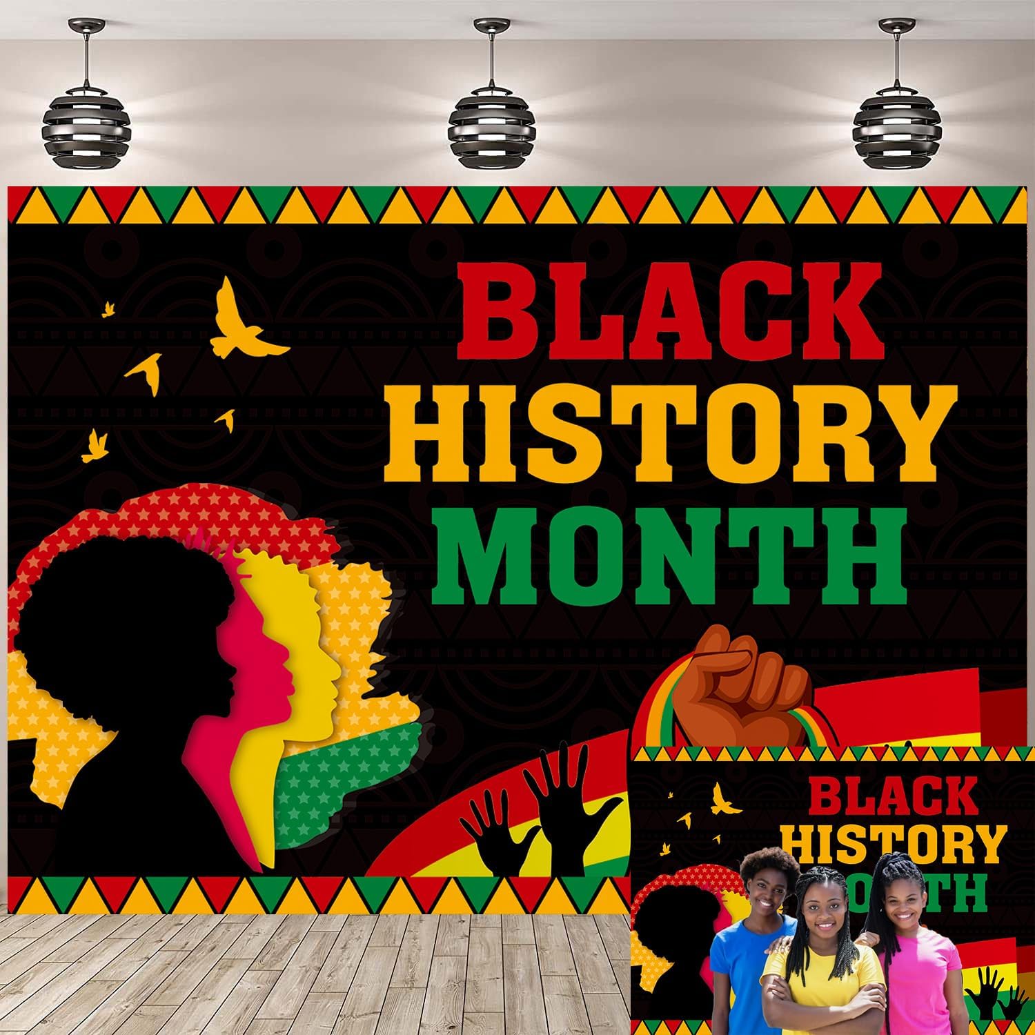 Amazon.com : Black History Month Backdrop Black History Month Banner ...