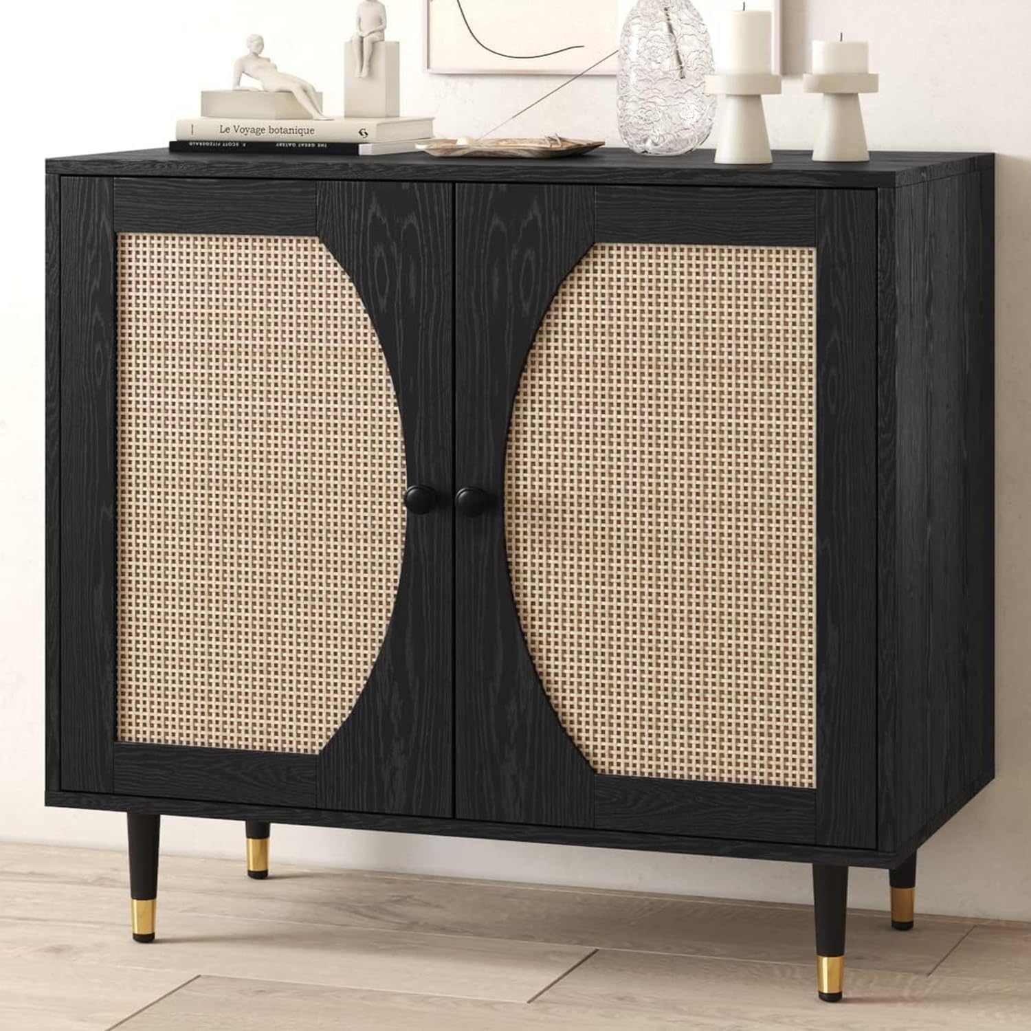 Amazon.com - YHAOWORKS Sideboard Buffet Cabinet with Storage - Natural ...