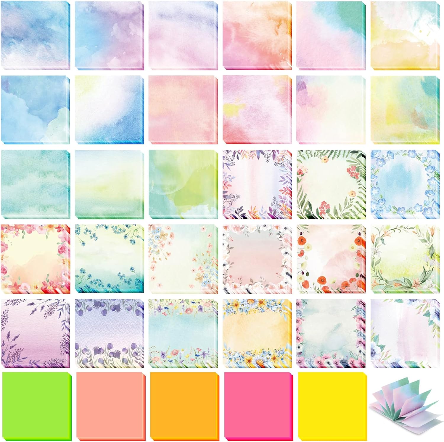 45 notas adhesivas emergentes de 3 x 3 pulgadas, 15 notas autoadhesivas ...