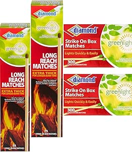 Amazon.com: Generic Diamond Strike On Box Matches 300 Count 2 Pack ...