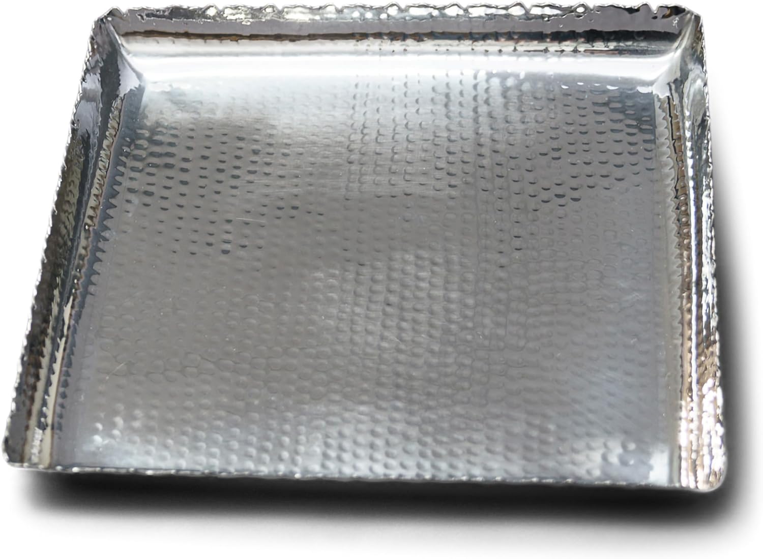 Amazon.com | India Handicrafts 70164 Hammered Silver Tone Square 11 ...