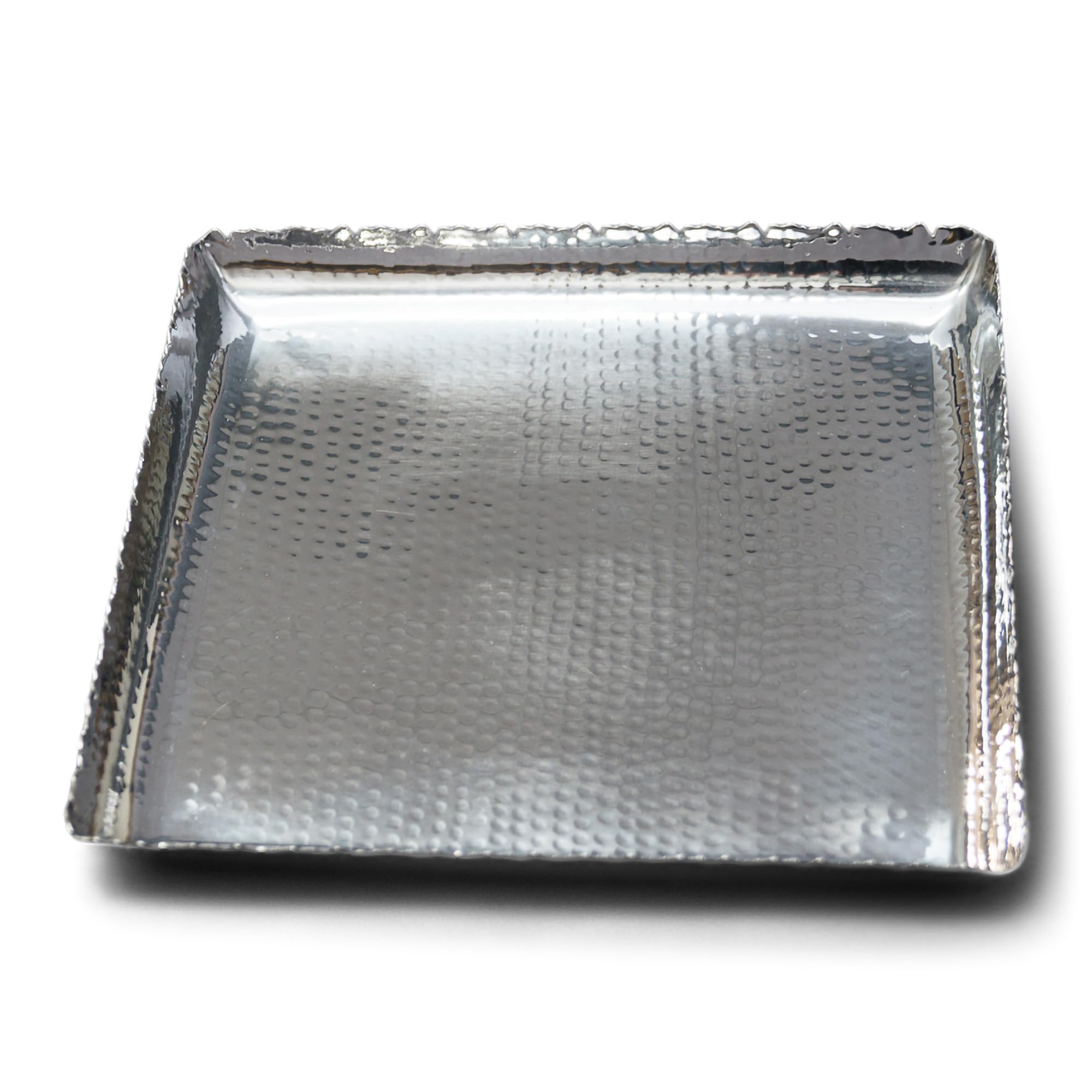 Amazon.com: India Handicrafts 70164 Hammered Silver Tone Square 11 inch ...
