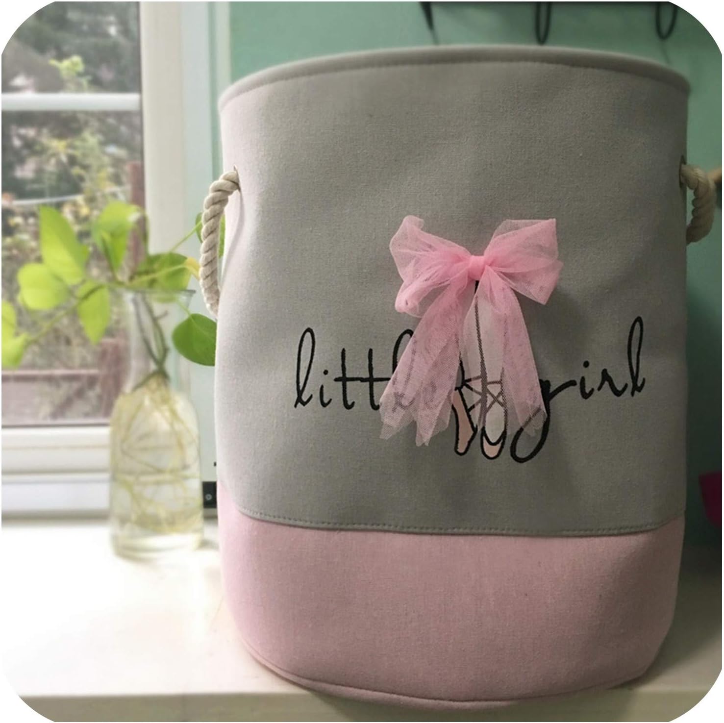 Amazon.com: Foldable Laundry Basket for Dirty Clothes Pink Ballet Girl ...