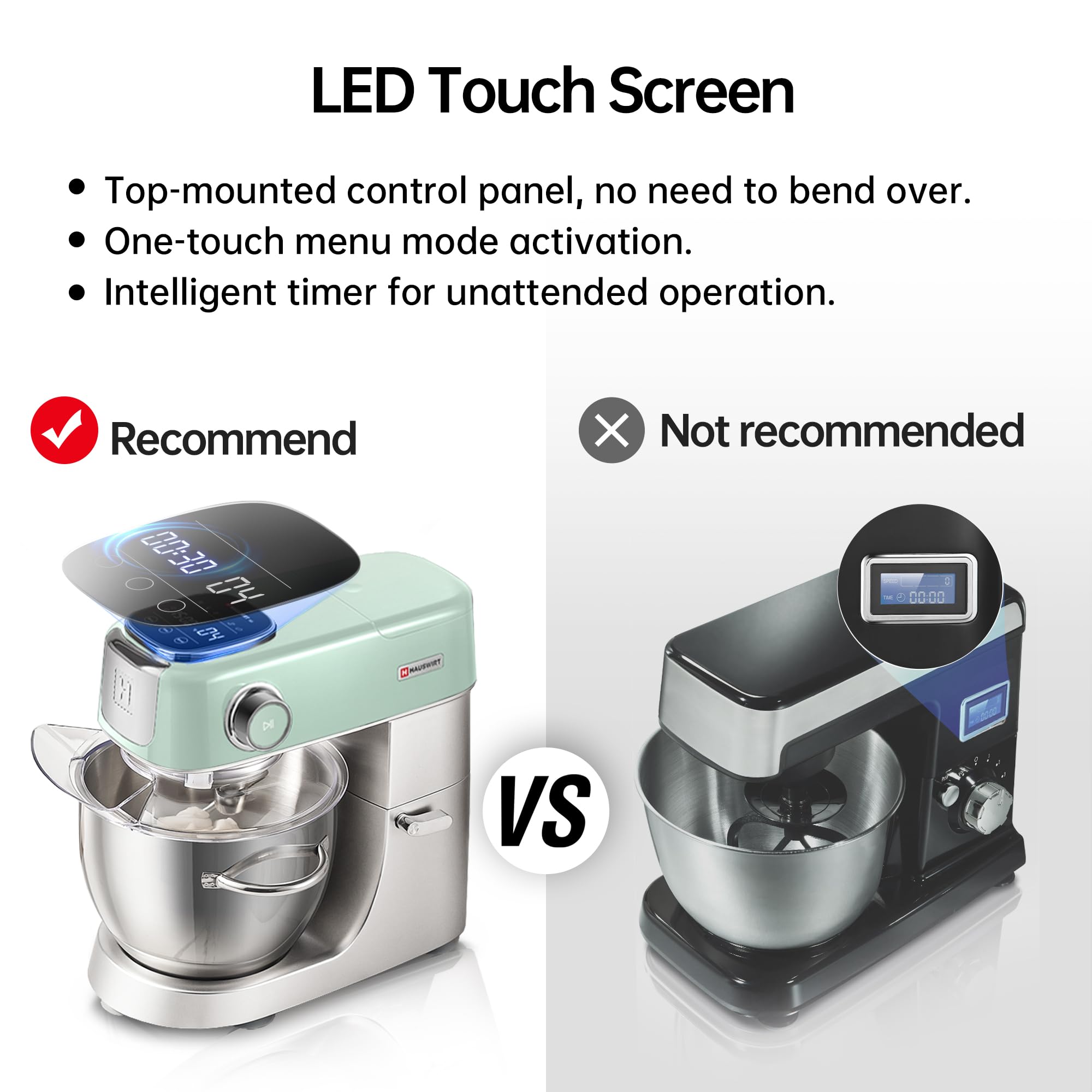 Snapklik.com : Hauswirt High-End Smart Stand Mixer M5, LED Touchscreen ...