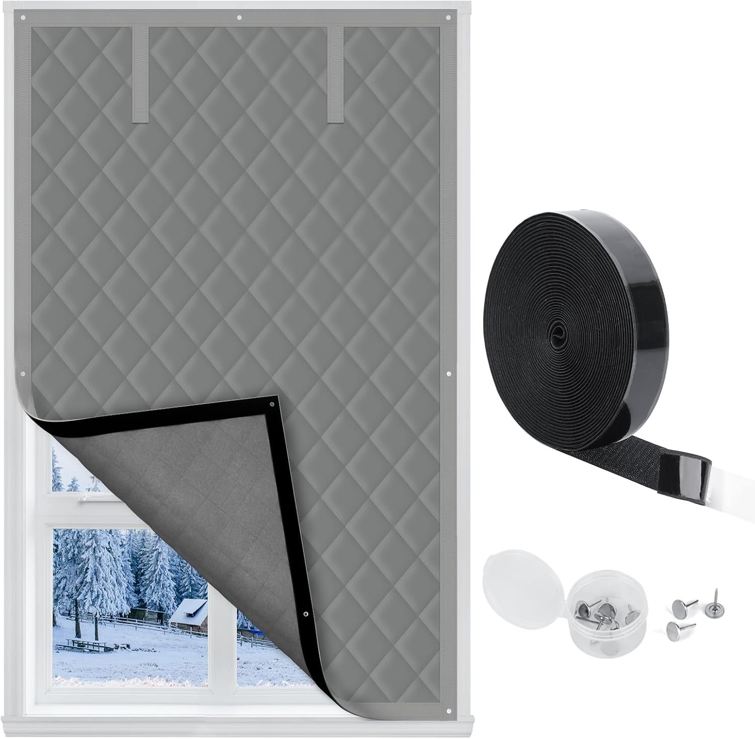 Augblinds Window Insulation for Winter, Curtain Size 22 Inch x 46 Inch ...