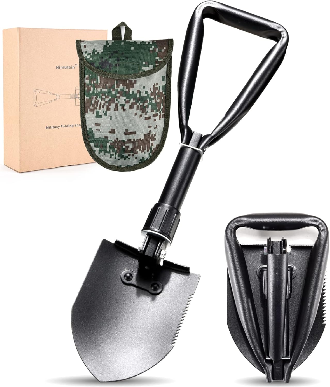 Amazon.com : Himutain 18.5'' Military Folding Camping Shovel, w/Pick ...
