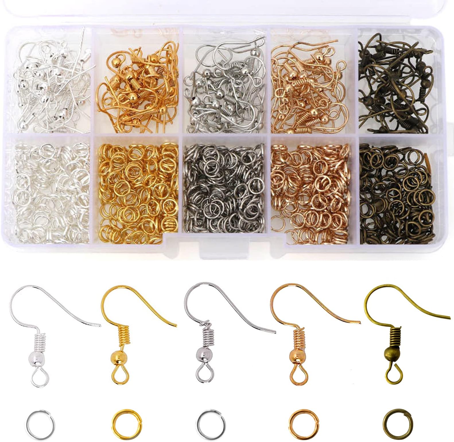 Fish Hook Design Earring Hooks - for DIY Jewelry Making - 210 Pieces, 7 ...