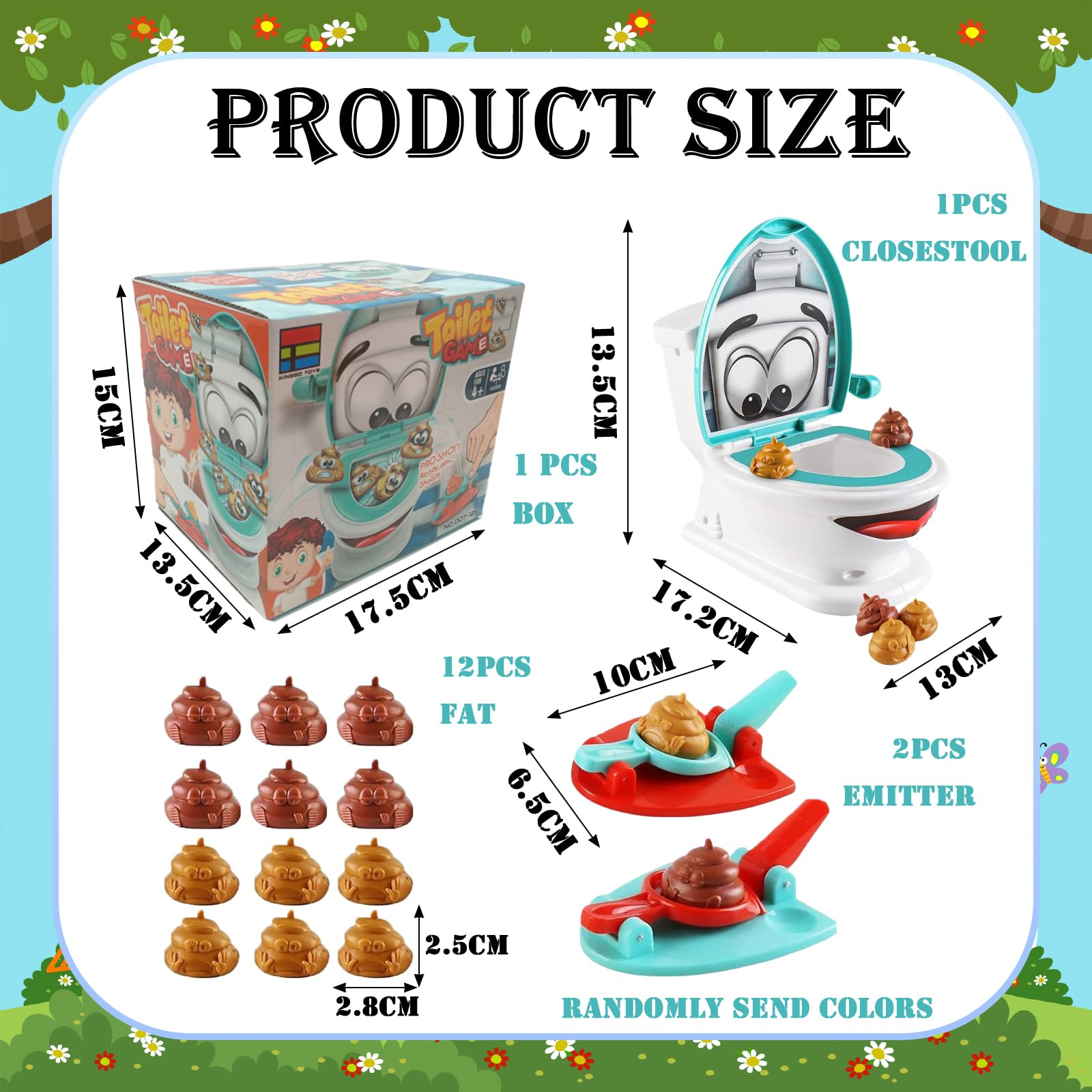 Poop Shooter Game Toilet Creative Toy with 12 Poops,2 Launchers,1 ...