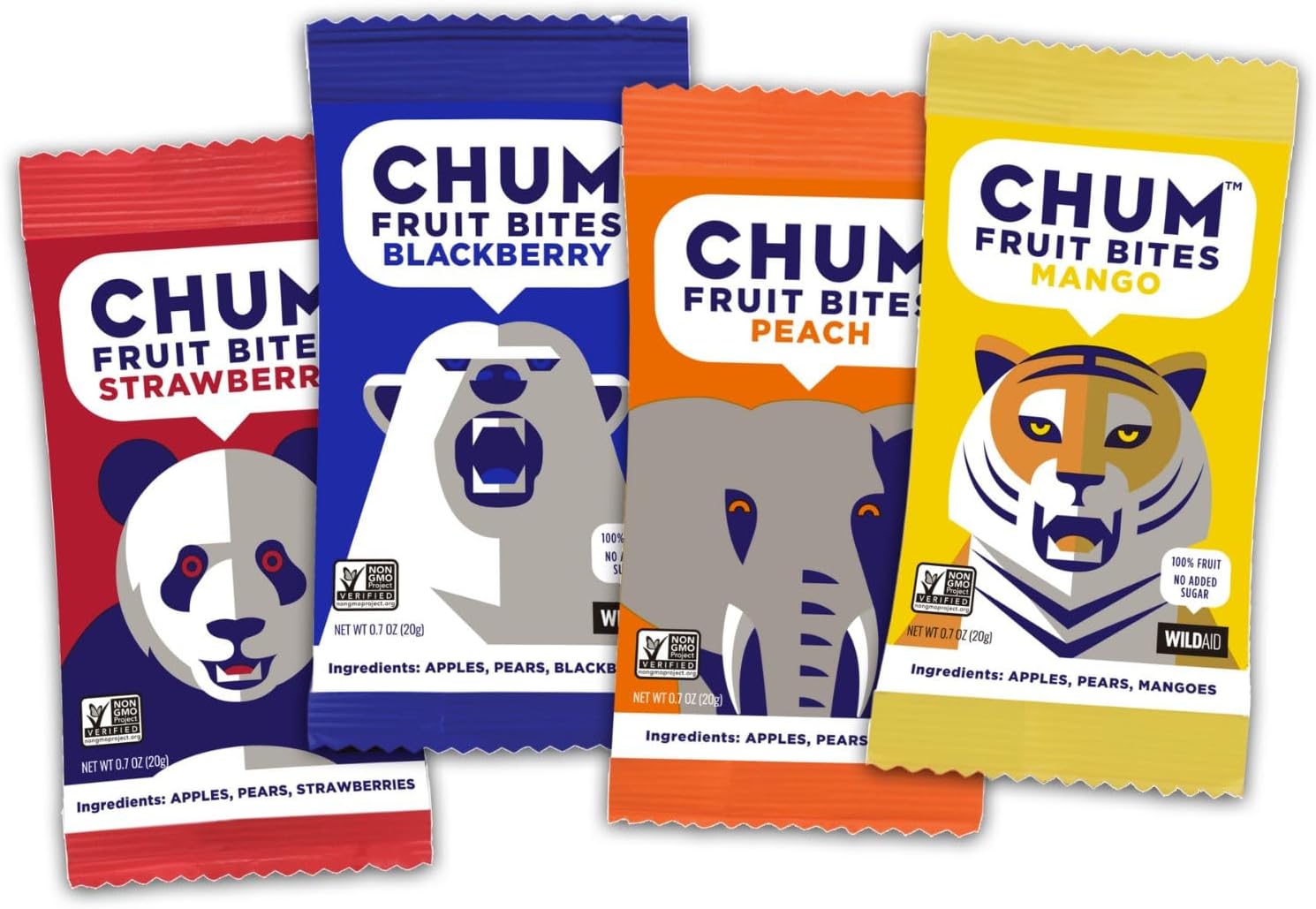 Amazon.com: Chum Fruit Bites 100% Real Fruit Snacks | Variety, 40 Pack ...