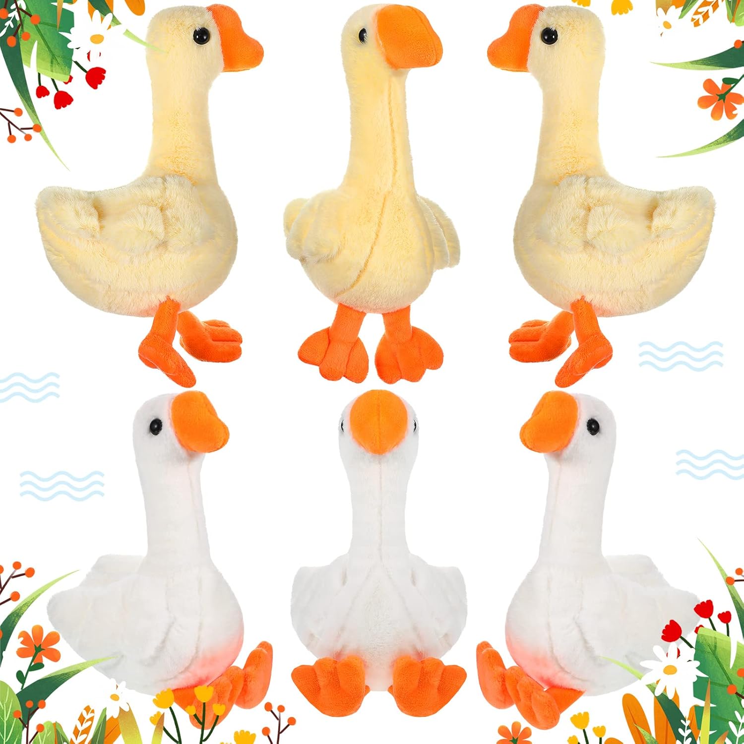 Amazon.com: Civaner 6 Pieces Goose Stuffed Animal 6.3 Inch Plush Goose ...