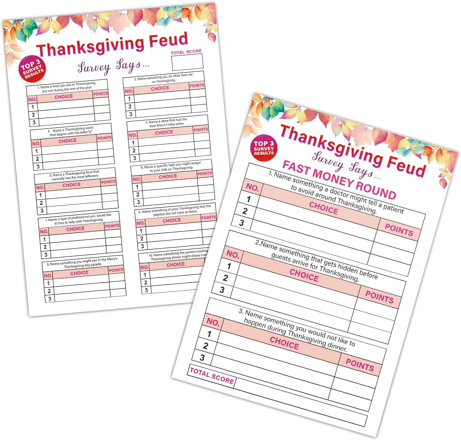 Amazon.com: Thanksgiving Feud Game, Thanksgiving Friendly Feud Quiz ...