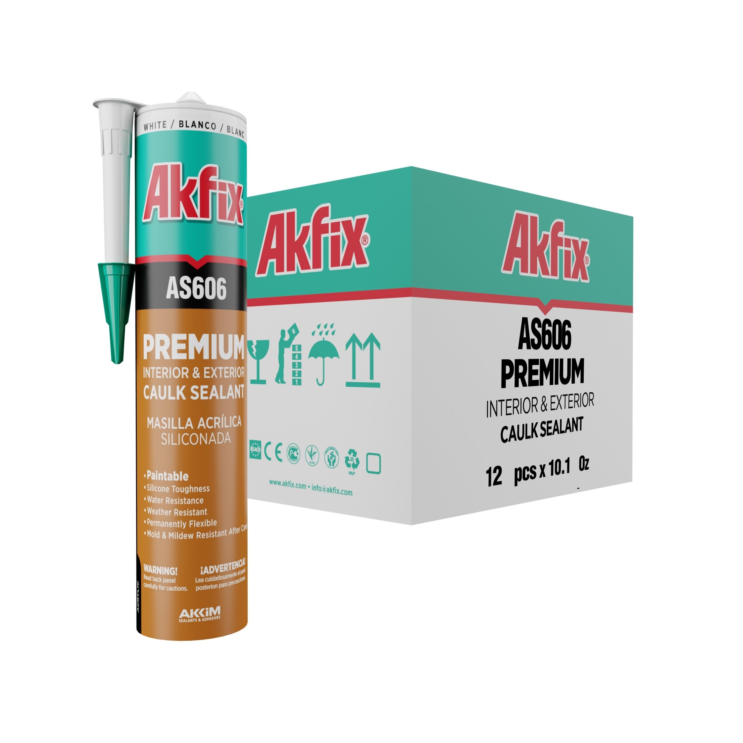 Snapklik.com : Akfix AS606 White Acrylic Latex Caulk For Painters