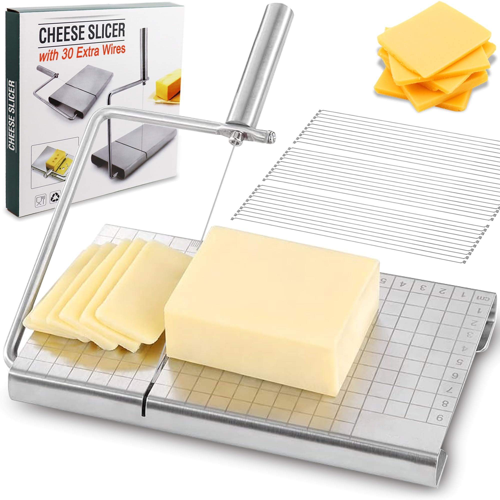 Amazon.com: Cheese Slicer, Stainless Steel Wire Cheese Cutter ...