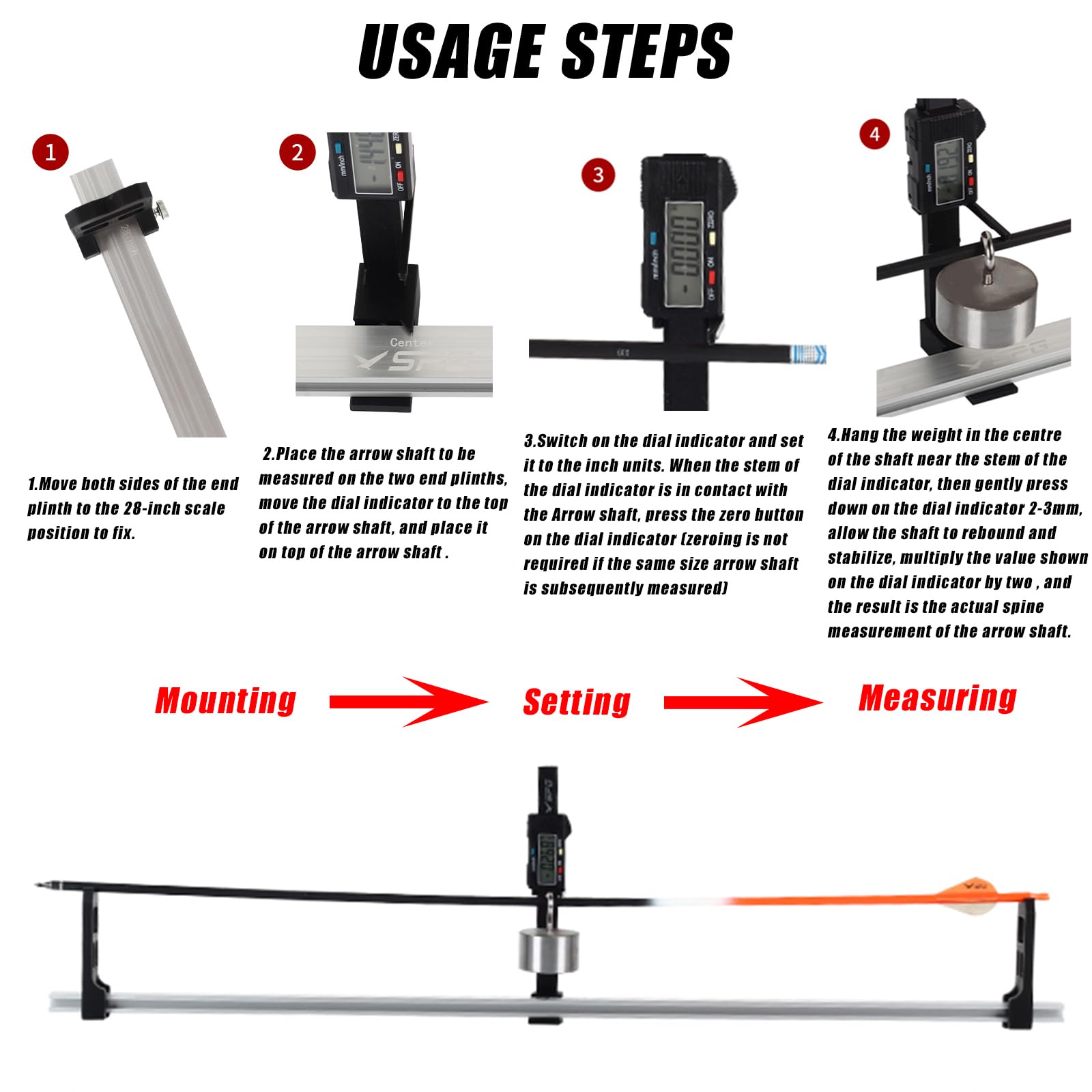 Snapklik.com : SOPOGER Archery Arrow Spine Tester Electronic Carbon ...