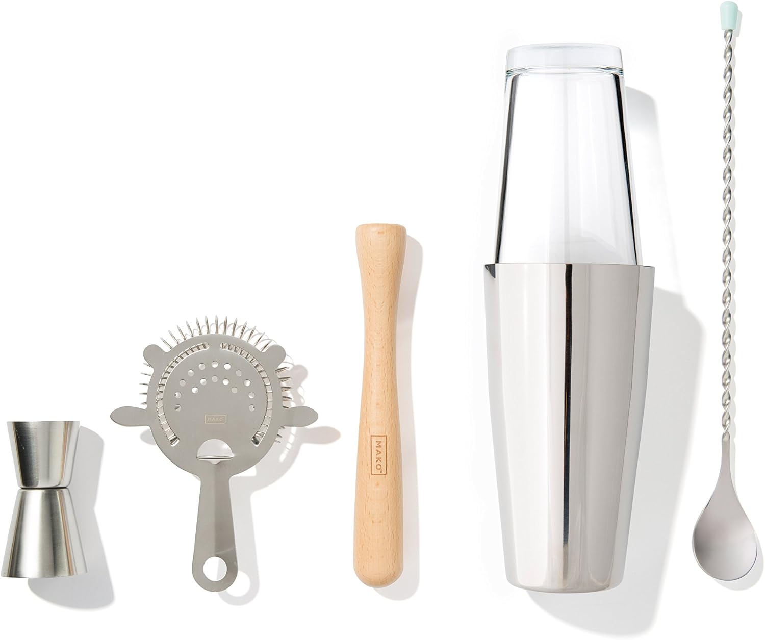 Amazon.com: MAKO Bar Essentials Set with Boston Shaker, Stir Stick ...