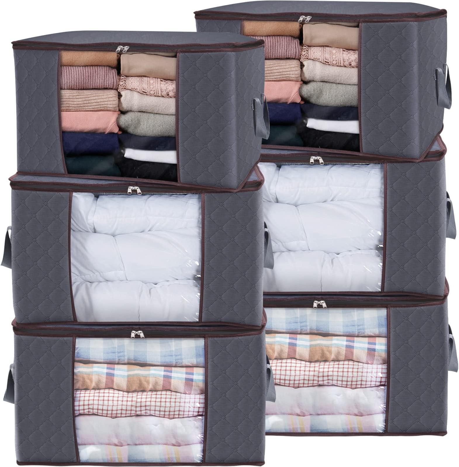 Iris Ohyama, Plastic storage boxes with lid and closing clips, 15L, Set ...