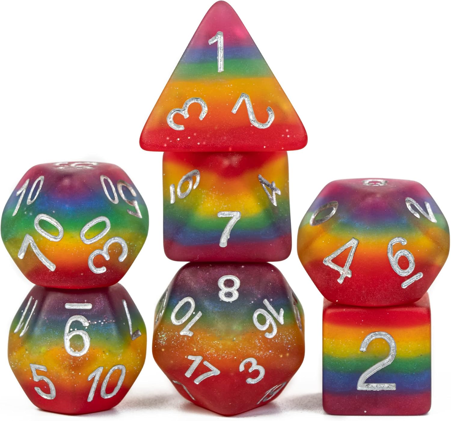 Amazon.com: HDdais 7PCS Rainbow-Pride DND Polyhedral Dice Set ...
