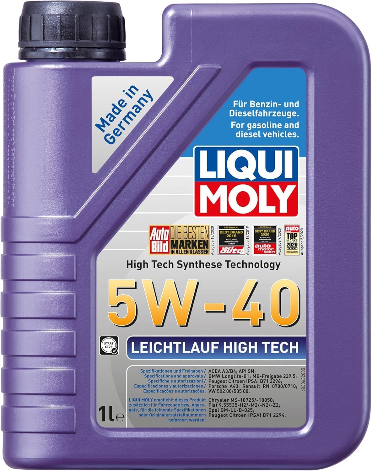 Amazon | LIQUIMOLY エンジンオイル ライヒトラウフハイテック 5W40 BMW,MB,VW/AUDI,PORSCHE ...