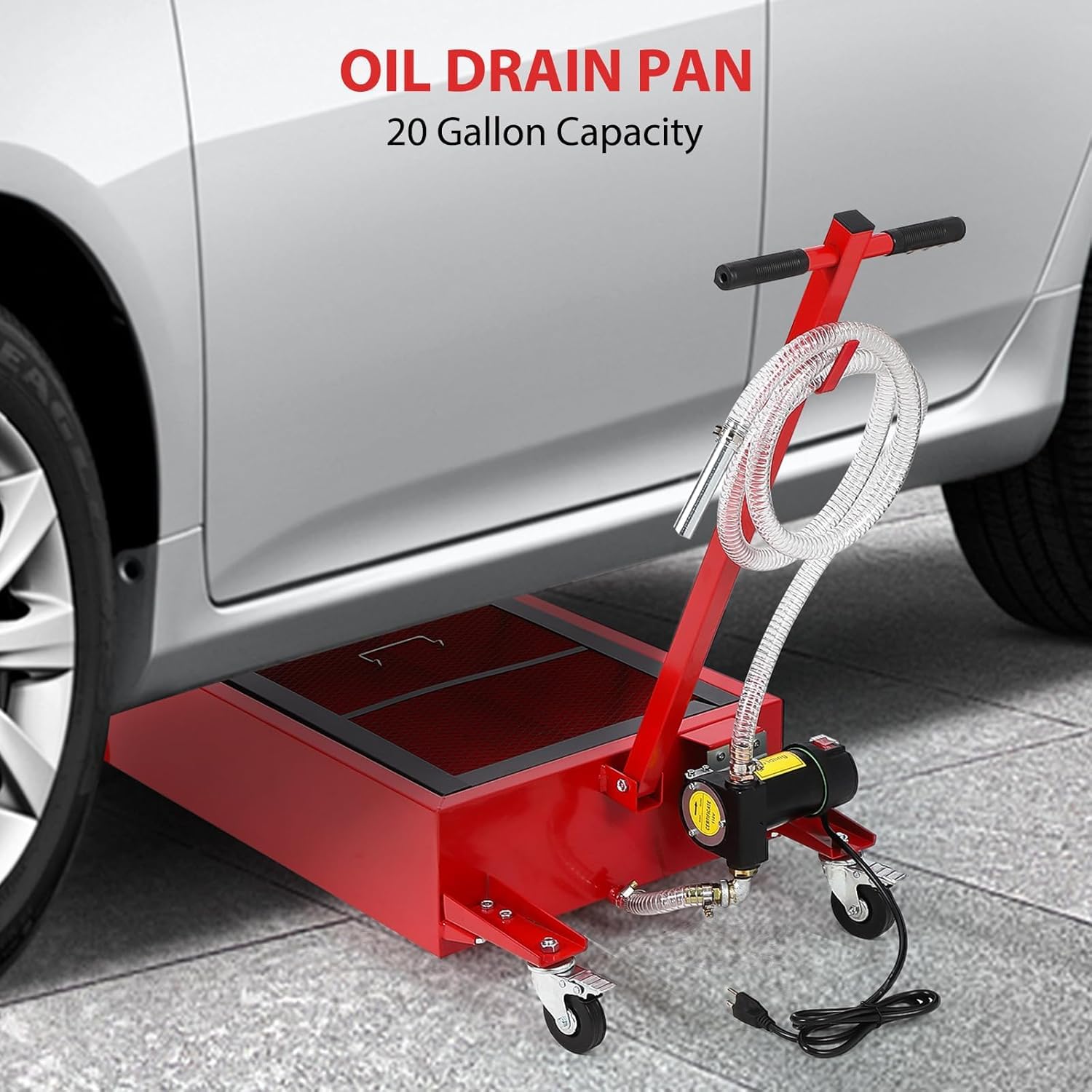 Snapklik.com : 20 Gallon Low Profile Electric Oil Drain Cart