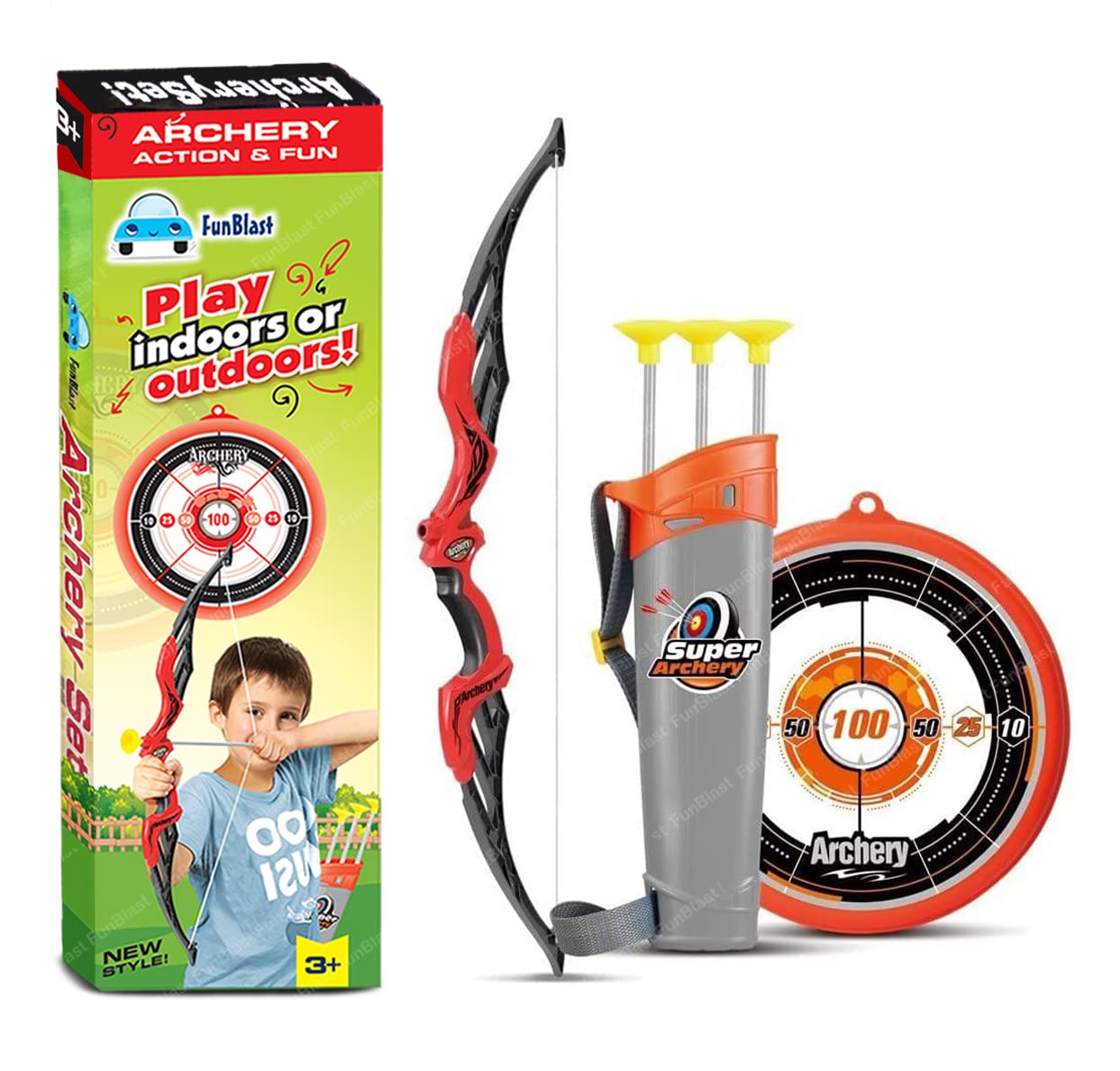FunBlast Bow and Arrow Toy Set – Target Shooting Archery Toy Set, Real ...
