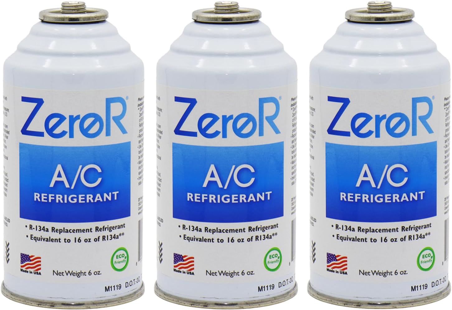ZeroR® AC Refrigerant | R134a Replacement | 3 6oz Cans for AC ...
