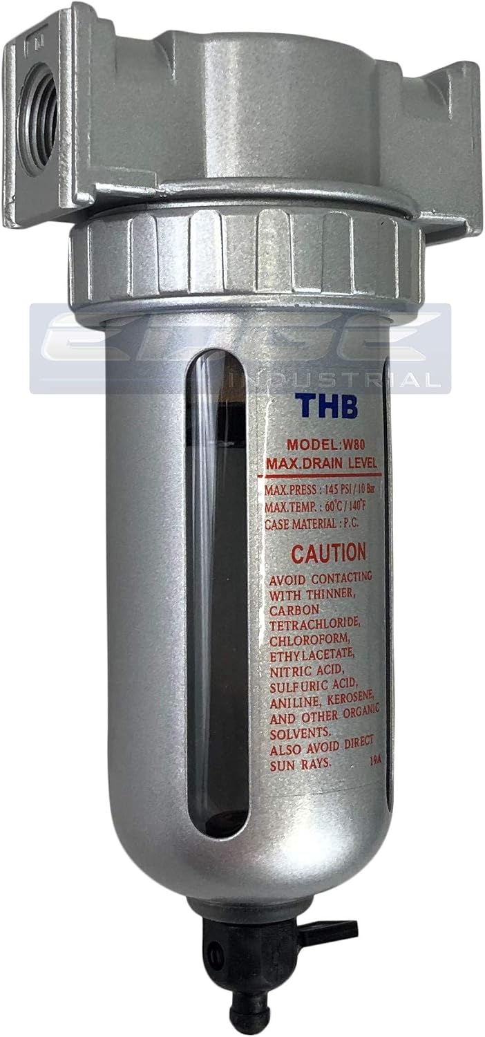 MID FLOW PARTICULATE FILTER/WATER TRAP FOR AIR COMPRESSOR COMPRESSED ...