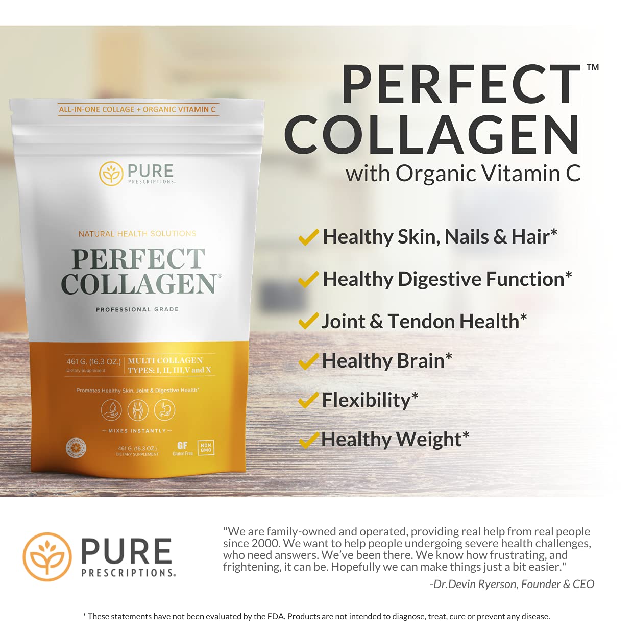 Pure Hydrolyzed Multi Collagen Peptides Protein Powder Supplement ...