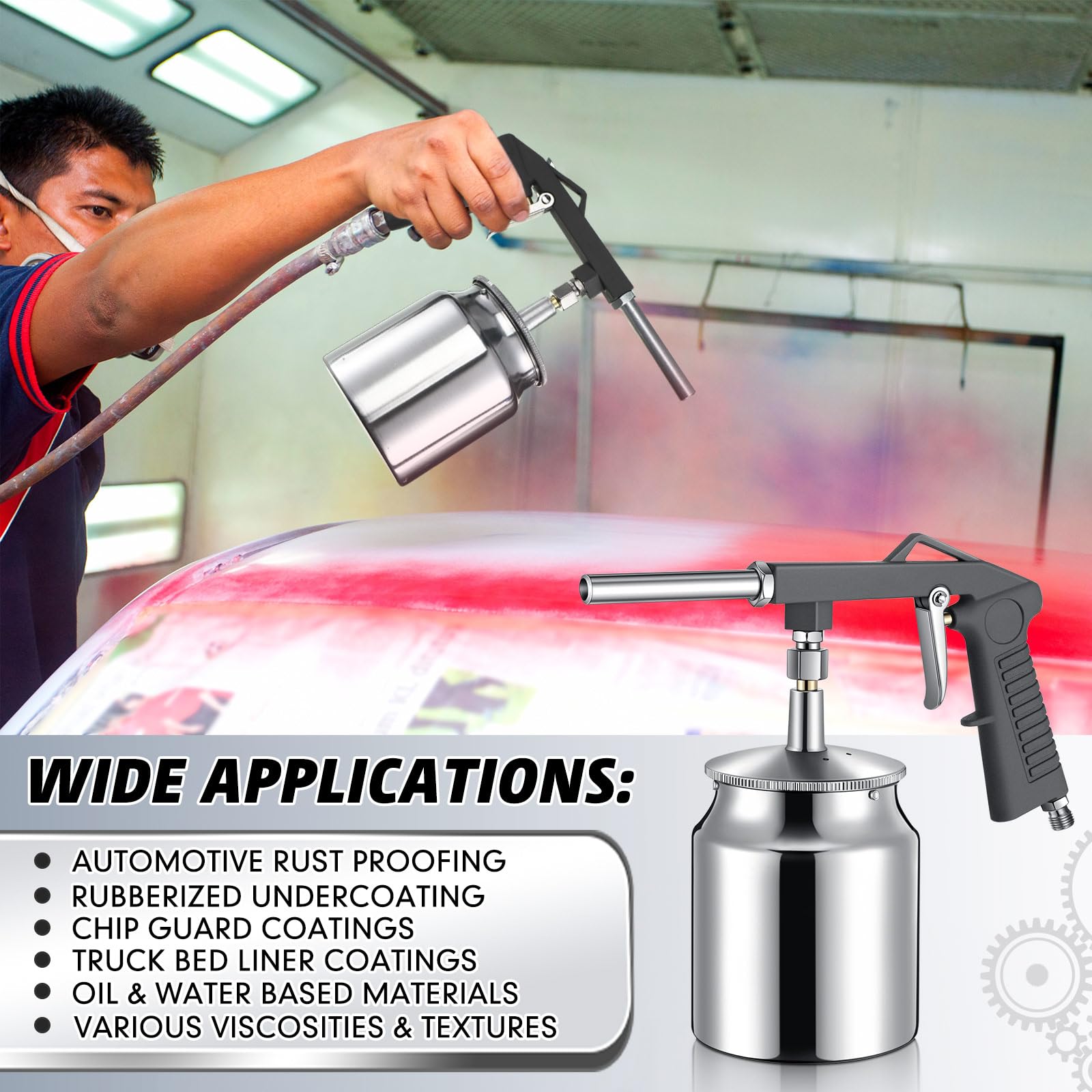 Snapklik.com : Yaocom 2 Pcs Air Undercoating Spray Gun