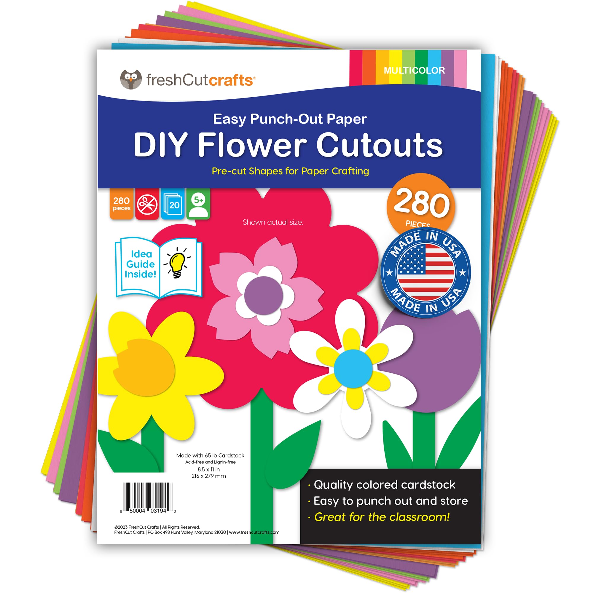 Amazon.com: FreshCut Crafts: 280 Pieces of DIY Flower Cutouts with IDEA ...