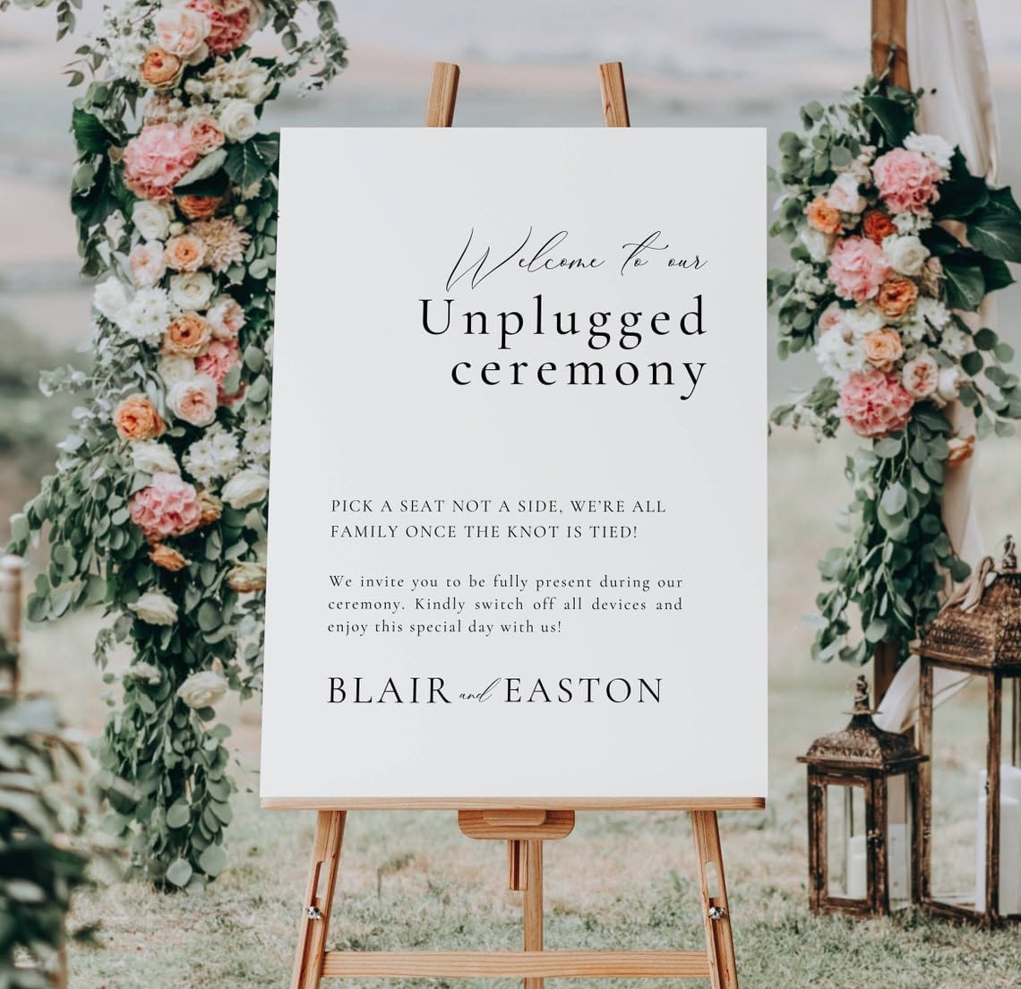 Amazon.com: Unplugged Ceremony Sign For Wedding, Pick A Seat Not A Side ...