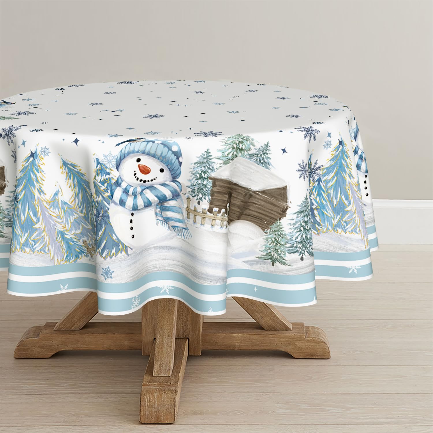 Amazon.com: Horaldaily Christmas Tablecloth 70×70 Inch Round, Blue ...