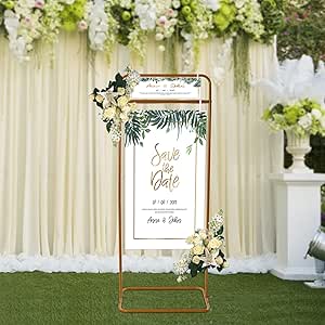 Amazon.com : Gold Metal Wedding Garden Arch, Wedding Sign Stand, 4.9ft ...