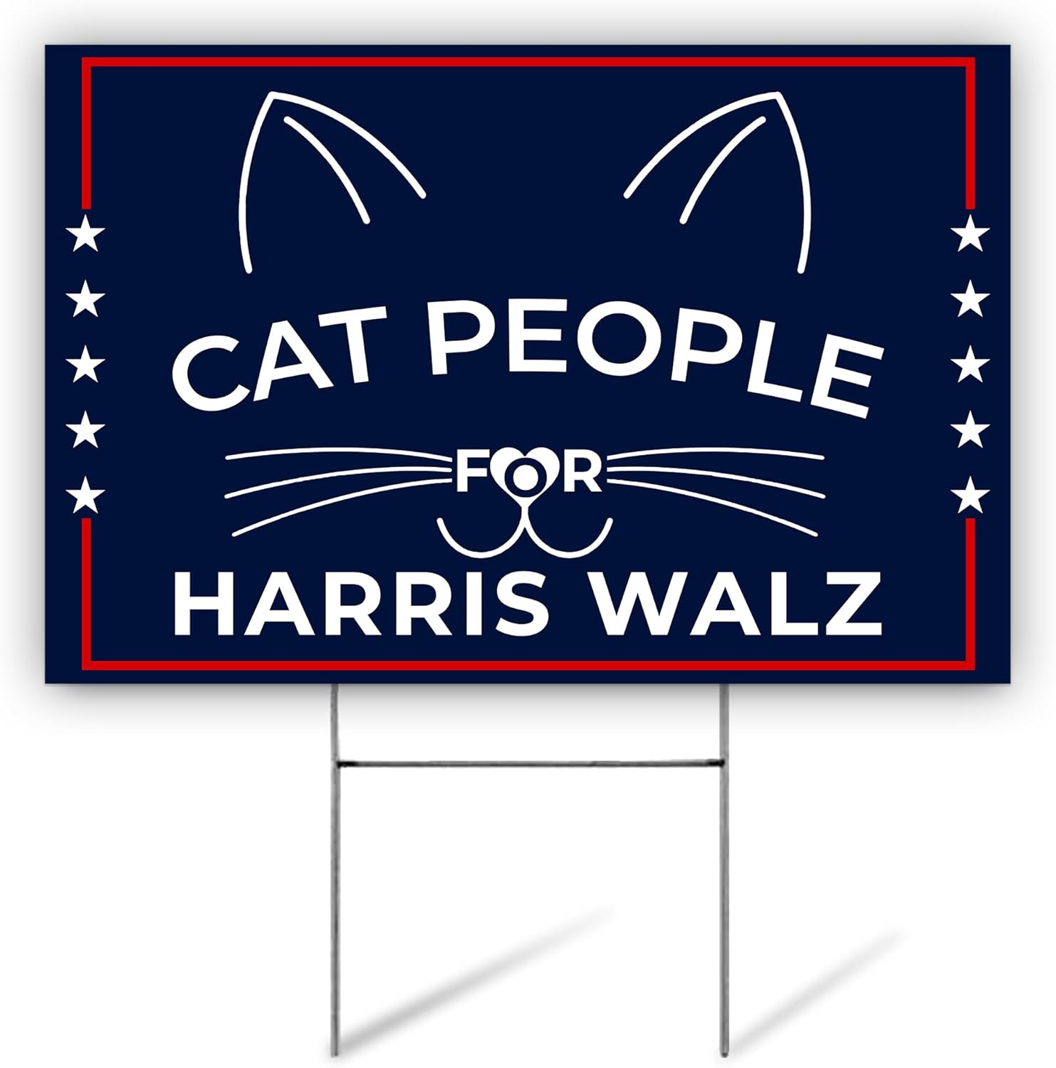 Amazon.com : LECATI - Harris Walz Yard Sign Cat People For Harris Walz ...