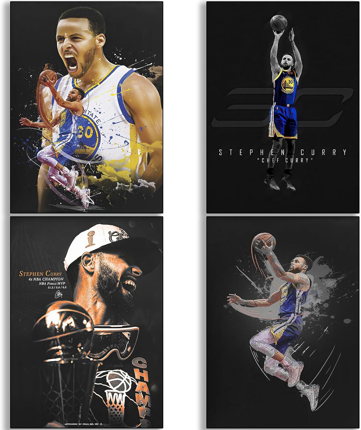 Amazon.com: BAOGELI Stephen Curry Poster Basketball Canvas Poster Wall ...