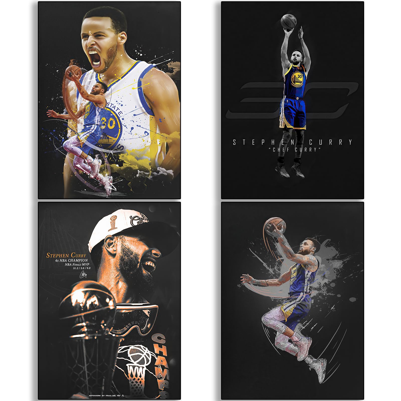 Amazon.com: BAOGELI Stephen Curry Poster Basketball Canvas Poster Wall ...
