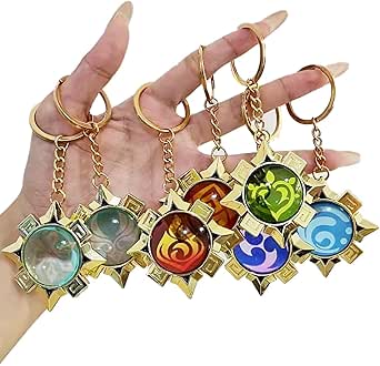 Amazon.com: PUNICS Genshin Impact Natlan Vision Keychain Water Pendant ...