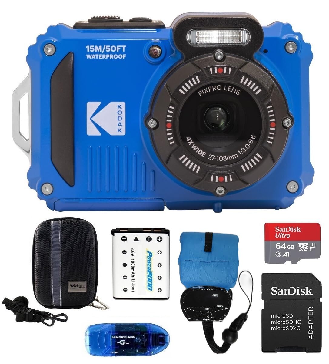 Buy Kodak PIXPRO WPZ2 Waterproof Digital Camera Bundle, Includes ...