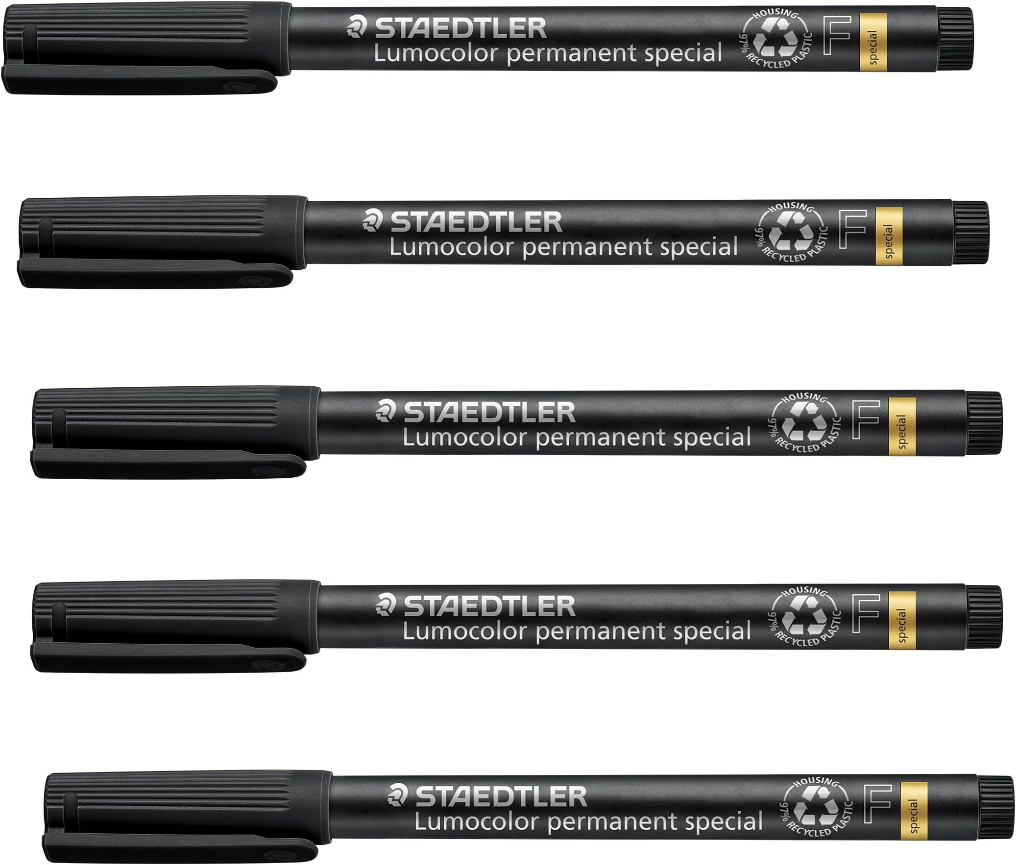 STAEDTLER Lumocolor Special F-Tip Foil Pen, 5 Waterproof Permanent ...