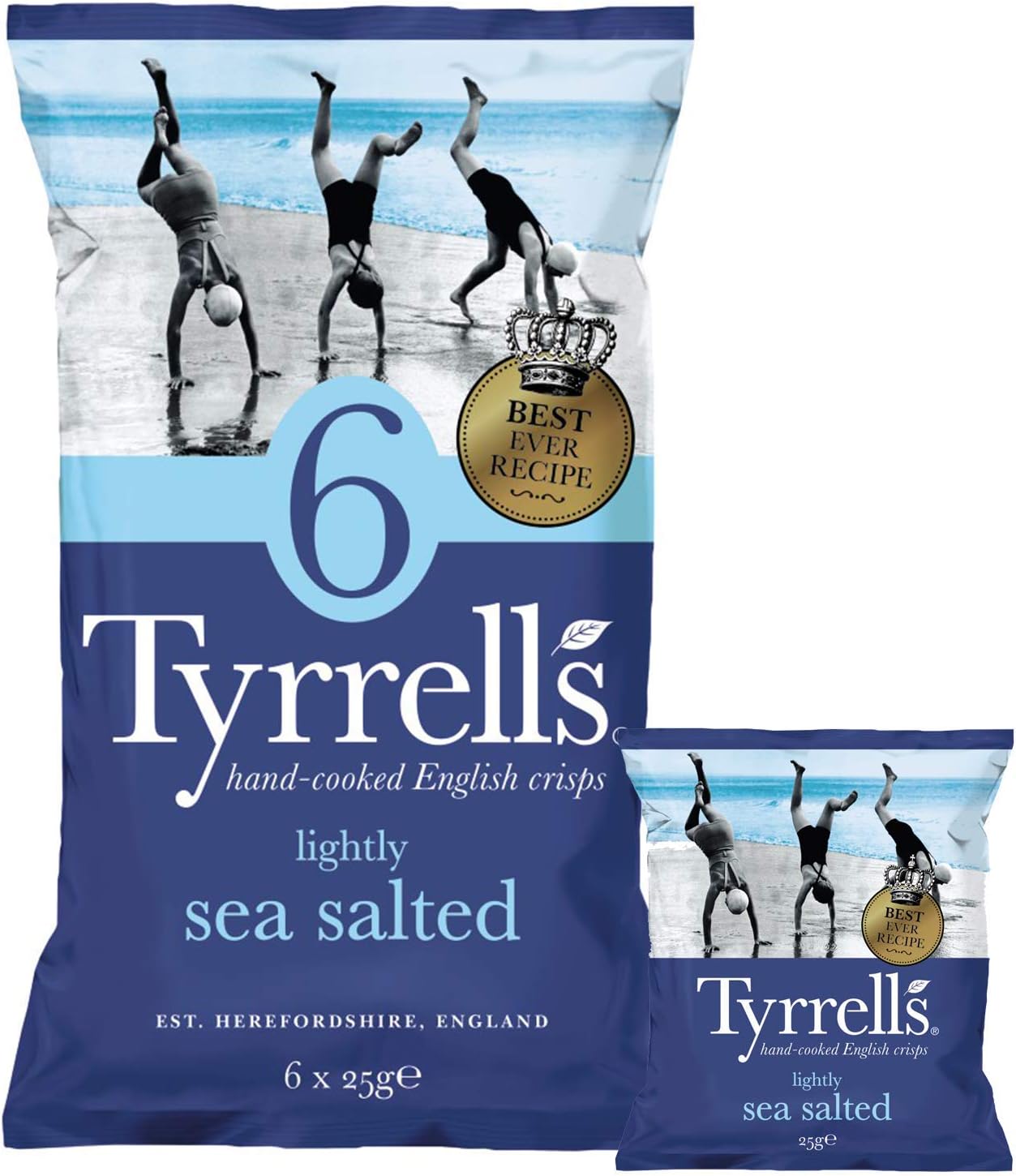 Tyrrells Lightly Sea Salted Multipack Crisps 6 pack : Amazon.co.uk: Grocery