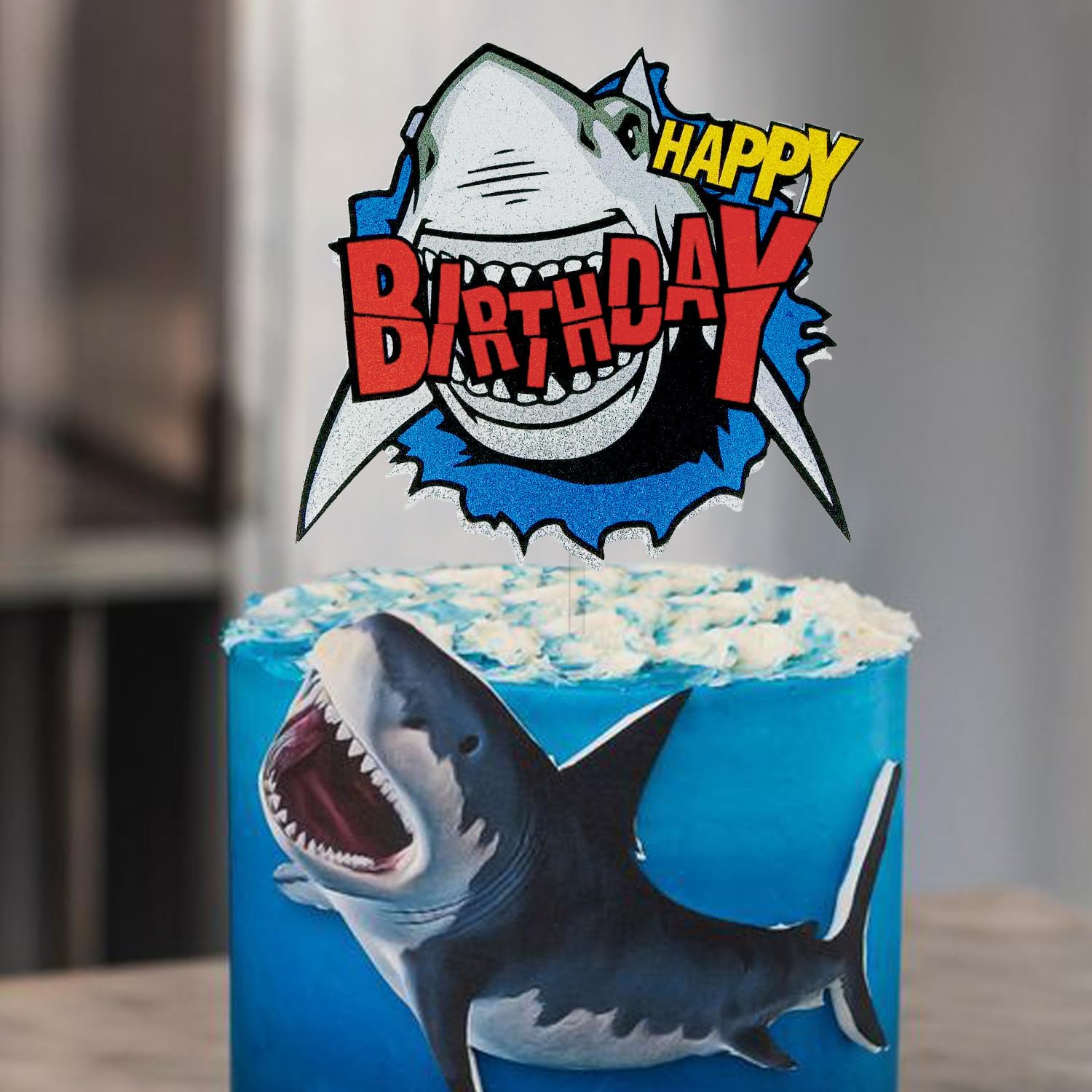 Snapklik.com : Shark Cake Topper, Shark Birthday Decoration, Shark ...